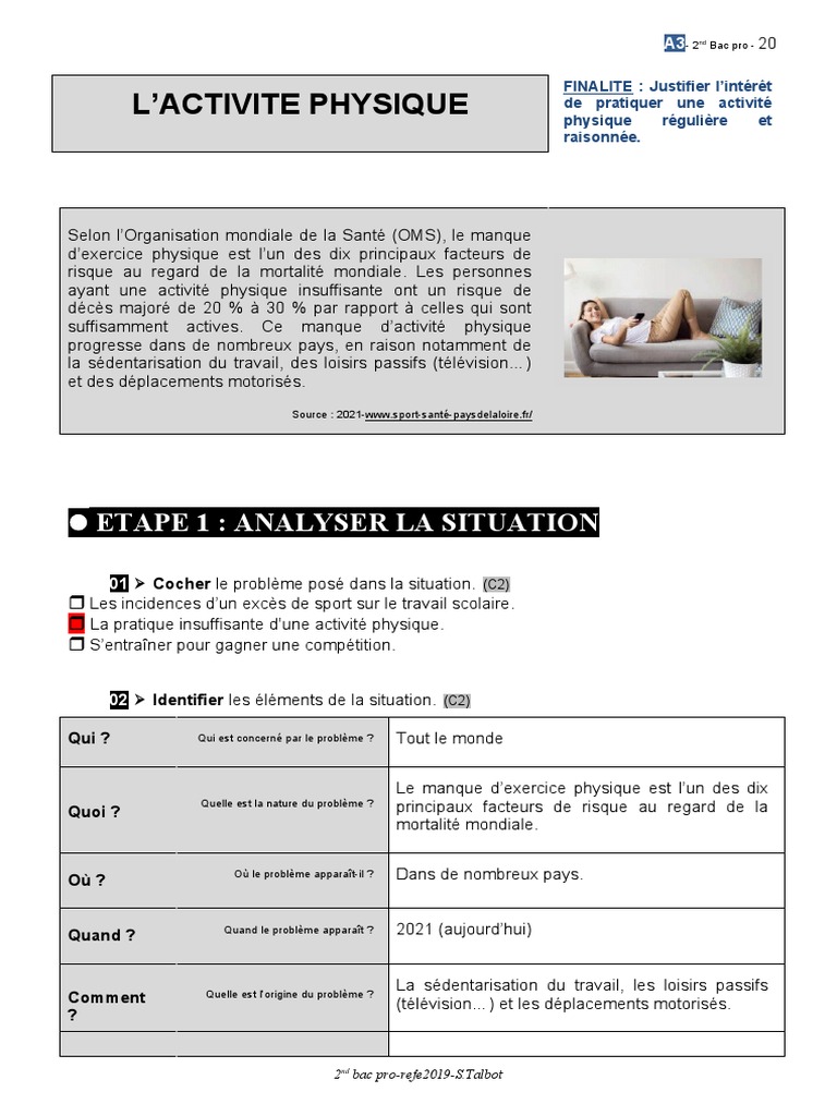 Importance de l'Activité Physique | PDF | Muscle squelettique ...