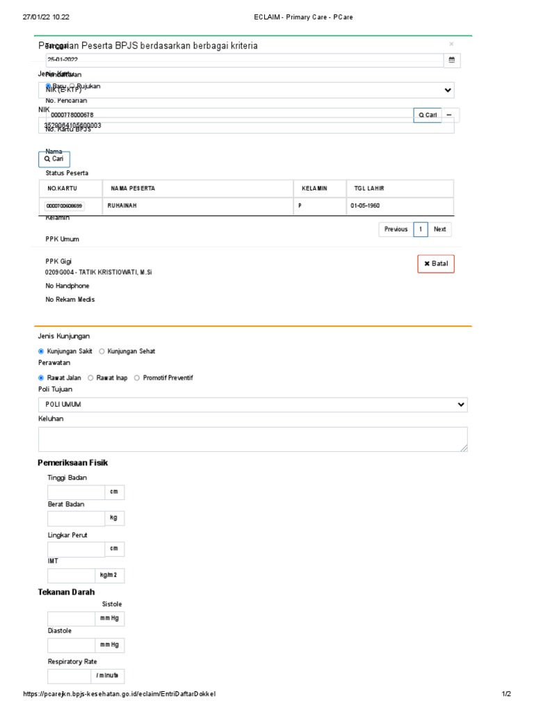 ECLAIM - Primary Care - PCare | PDF