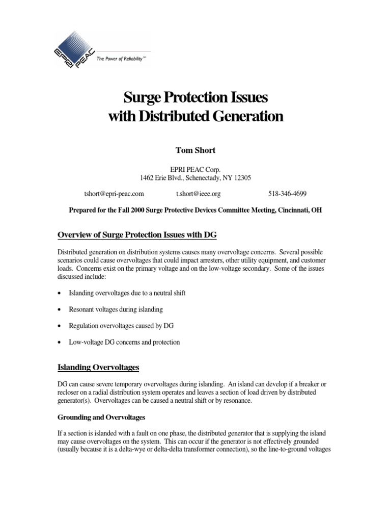 Surge Protection for Distributed Generation | PDF | Power Inverter ...