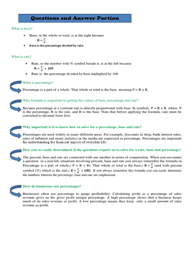Questions and Answer Portion: What Is Base? | PDF