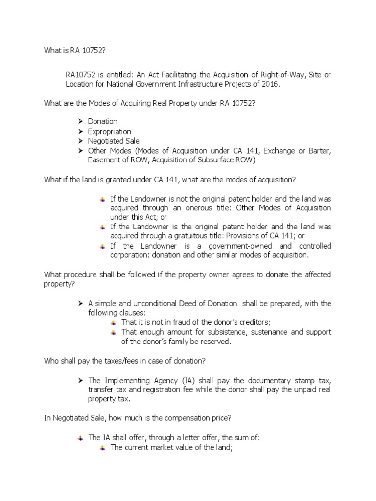 RA 10752 Leaflet | PDF | Taxes | Eminent Domain