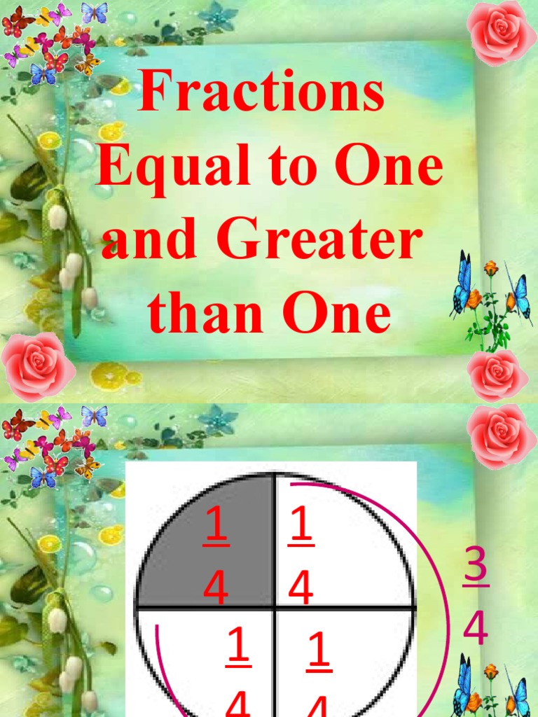 Fractions Equal To One and Greater Than One | PDF | Mathematics ...