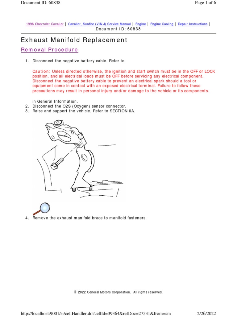Exhaust Manifold Replacement: Removal Procedure | PDF | Mechanical ...