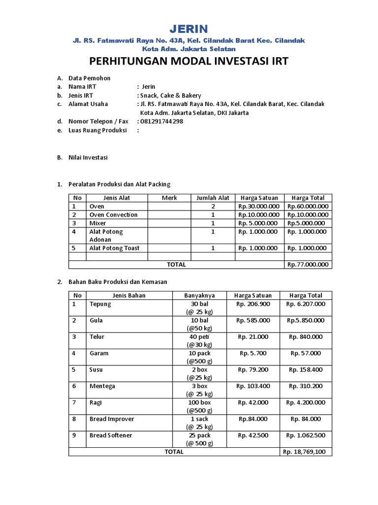 Data Produk PIRT | PDF
