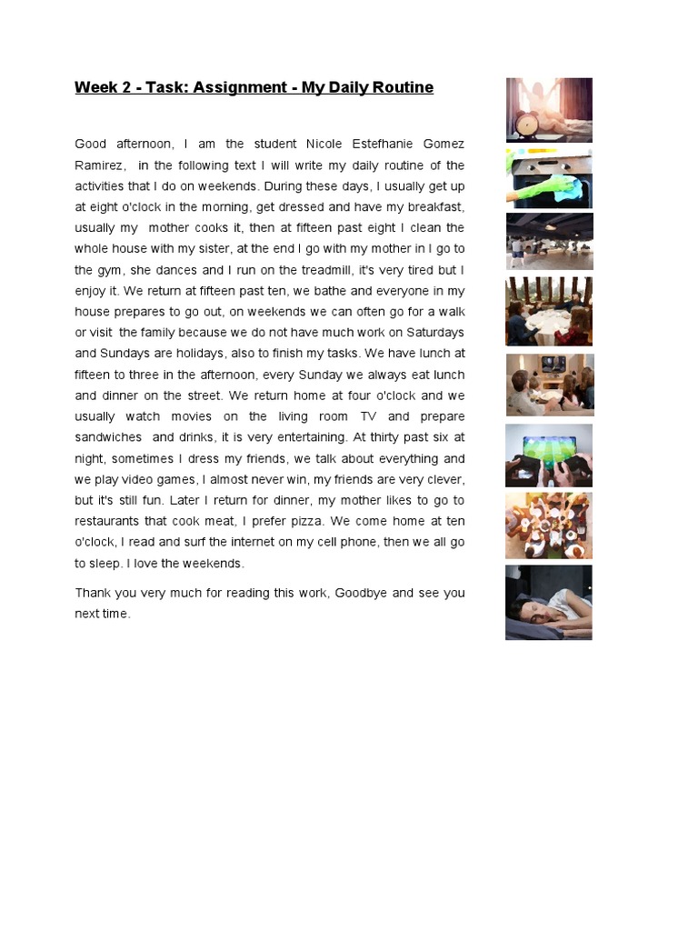 Week 2 - Task: Assignment - My Daily Routine | PDF