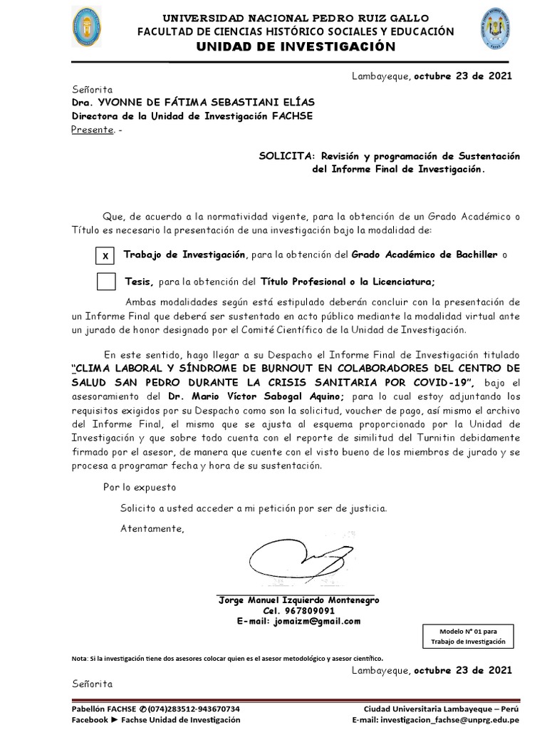 2.1. Modelo de Solicitud de Informe Final (Solo para Escuelas ...