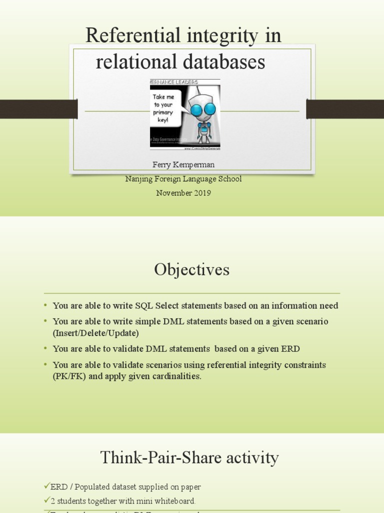 Understanding Referential Integrity Through Practical Database Scenarios | PDF | Databases ...