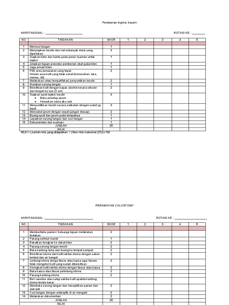 Check List Osce TK2 | PDF