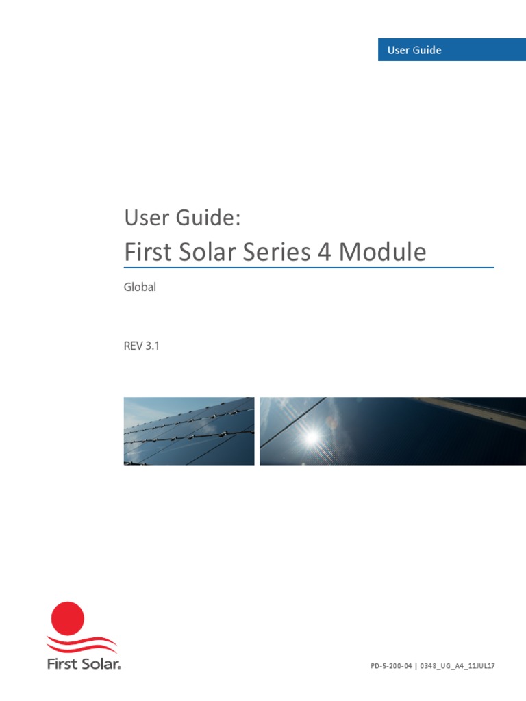 First Solar Series 4 Module: User Guide | PDF | Photovoltaics ...