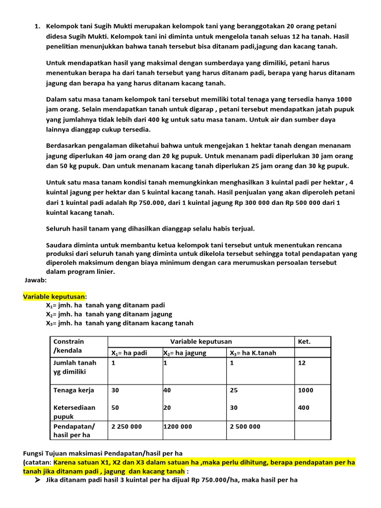 Soal Matematika Optimasi | PDF