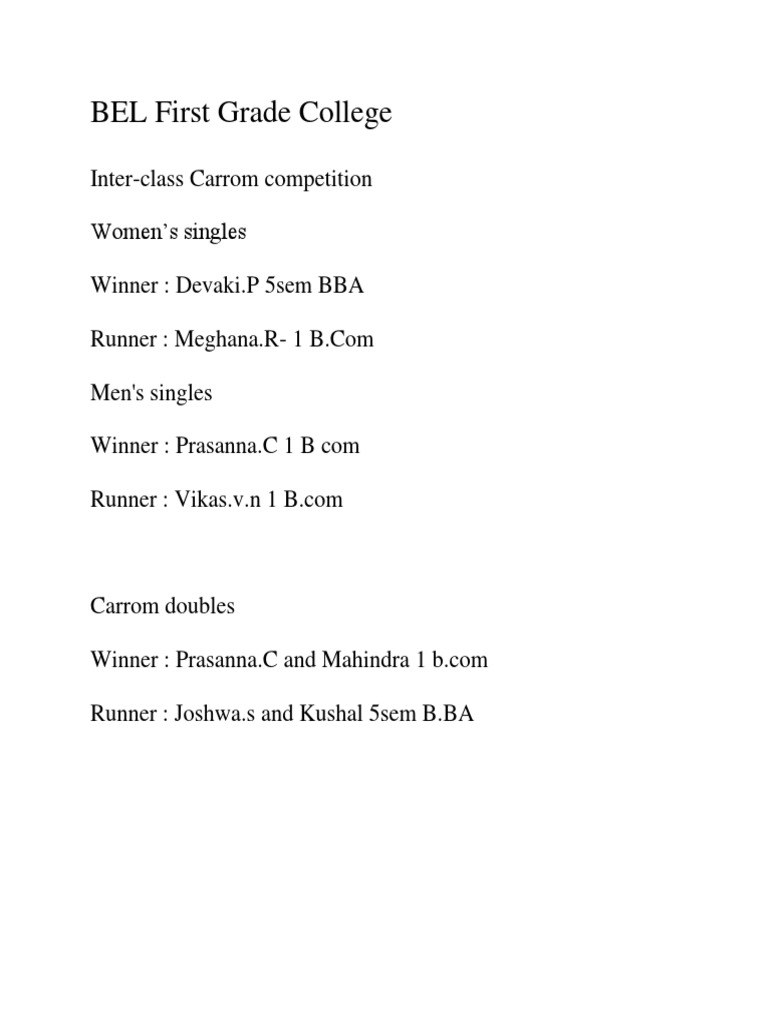 BEL First Grade College | PDF