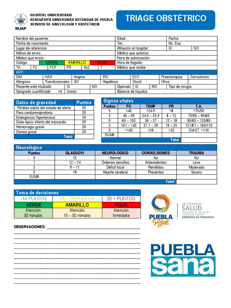 Triage Obstétrico | Descargar gratis PDF | Ciencias de la Salud ...