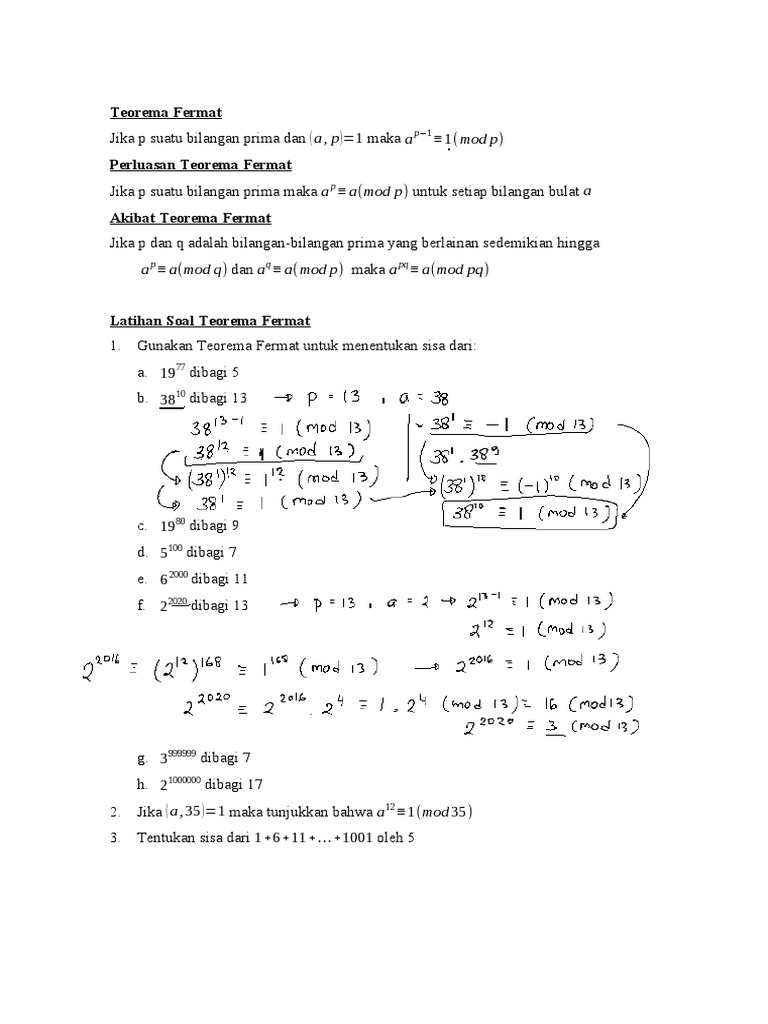 Latihan Soal Teo - Fermat | PDF