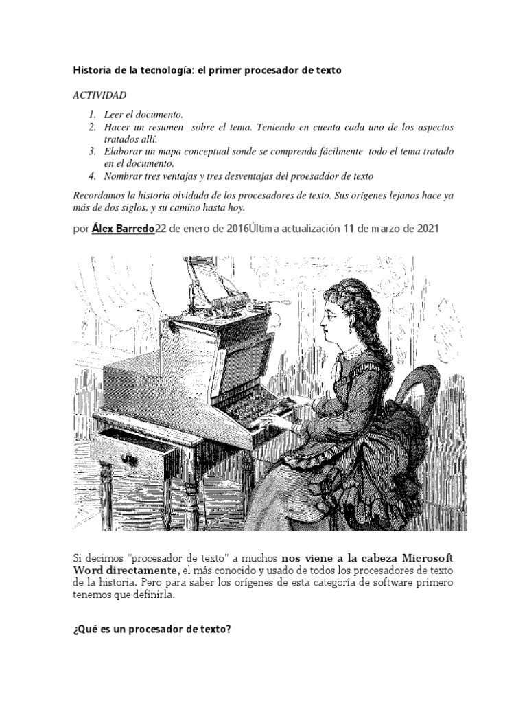 Orígenes del procesador de texto | PDF | Arquitectura de Computadores ...