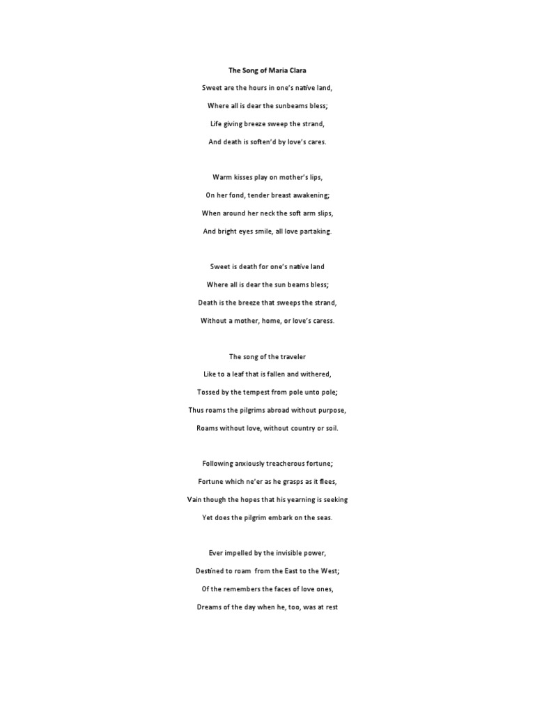 The Song of Maria Clara | PDF