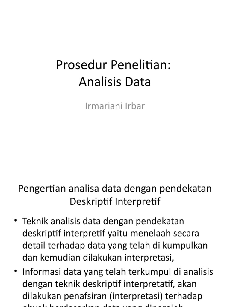 Prosedur Penelitian Analisis Data Irma | PDF