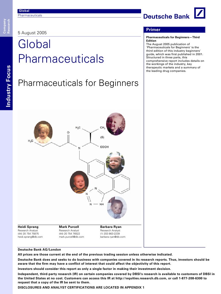 Pharma Industry For Beginners Deutsche Bank | PDF | Glaxo Smith Kline ...