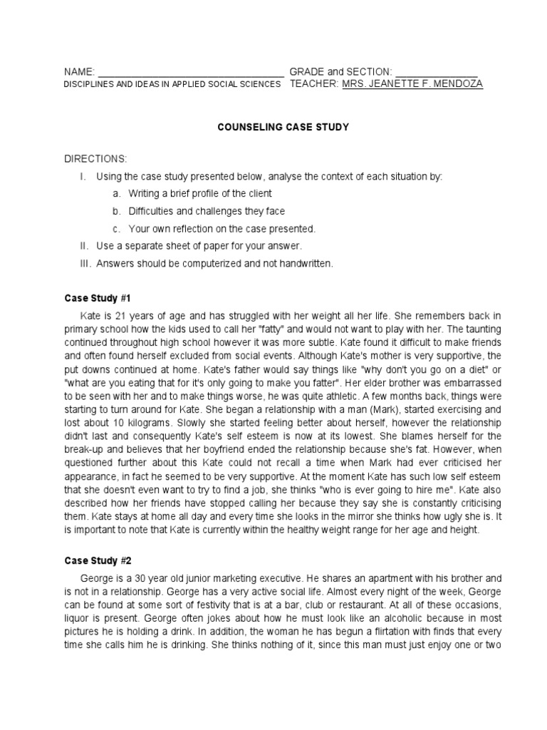 Diass Counseling Case Study | PDF