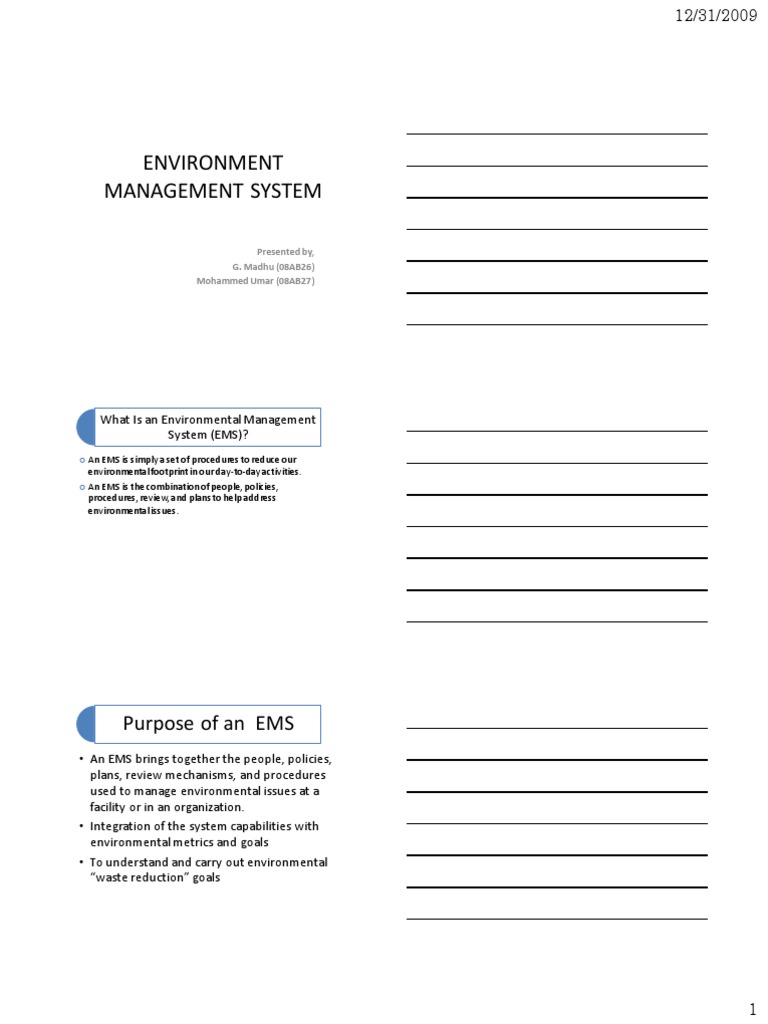 Environmental Management System Overview | PDF | Environmental Policy ...