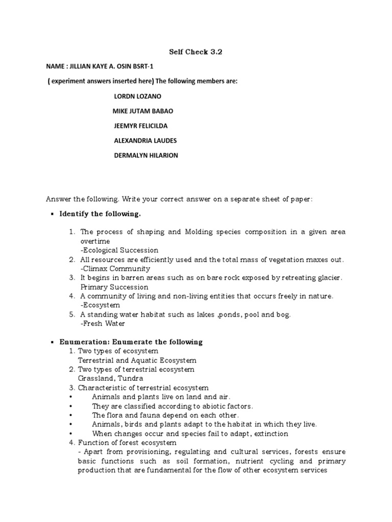 Module 3 Experiment Group Answers Inserted Envi Sci Final | PDF | Ecosystem | Plants