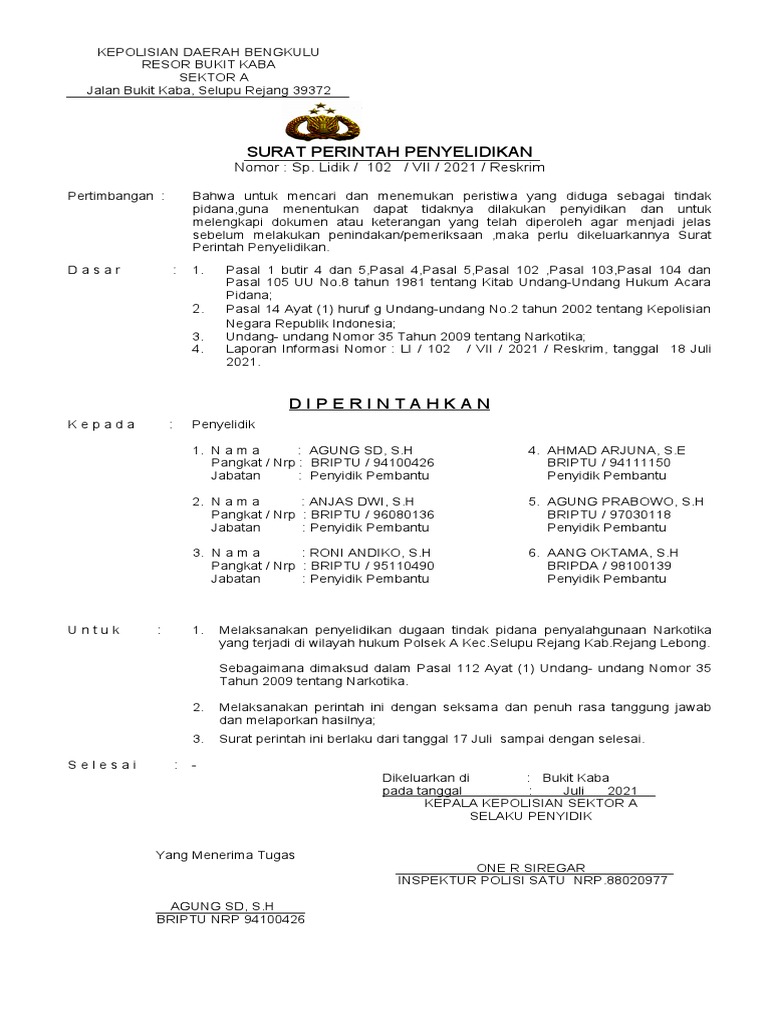 Sprin Gas & Lidik | PDF