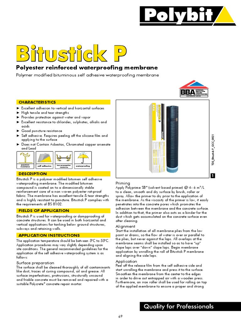 Bitustick P | PDF | Concrete | Adhesive