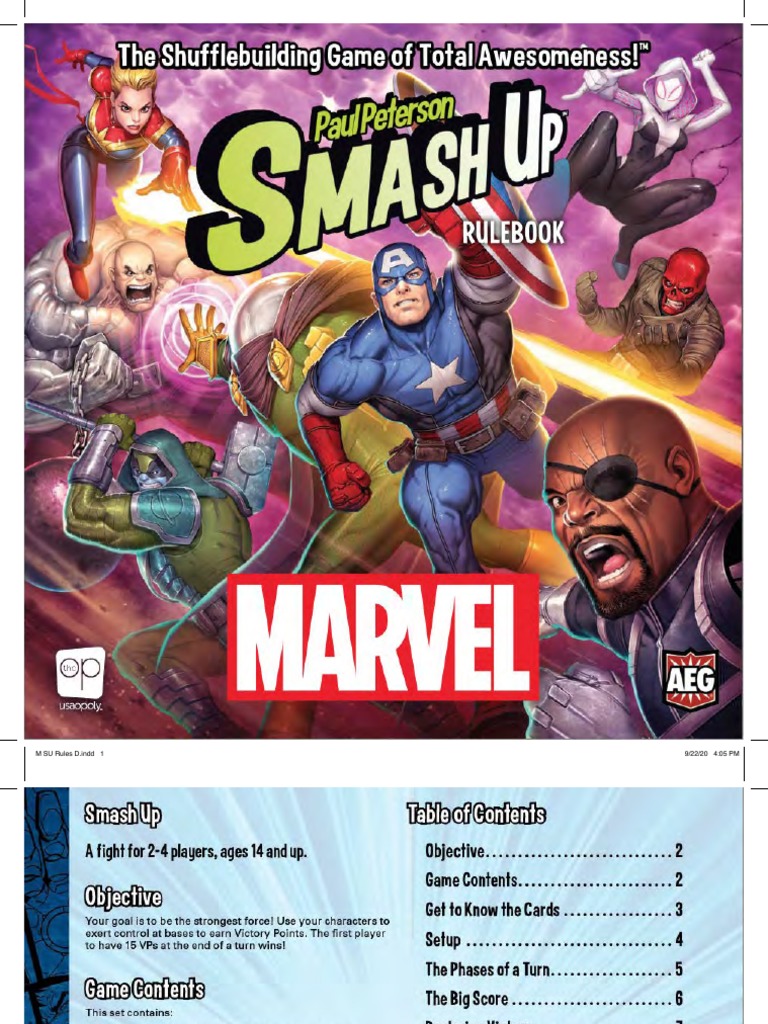 Marvel Smash Up Rules | PDF | Marvel Entertainment | Marvel Comics