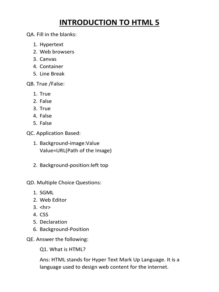 HTML5 Basics: Tags, Elements, and CSS | PDF