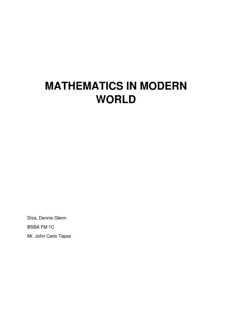 Mathematics in Modern World | PDF