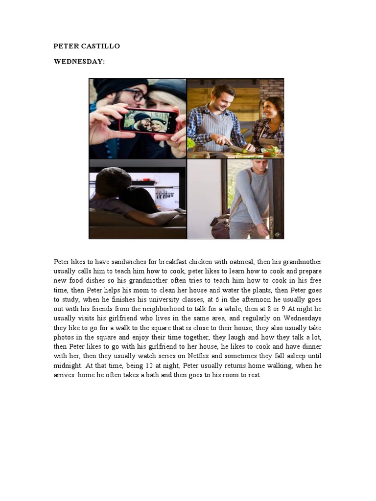 Peter Castillo Wednesday | PDF | Cooking | Food And Drink