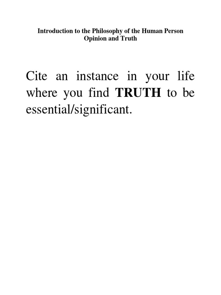Essay Truth | PDF