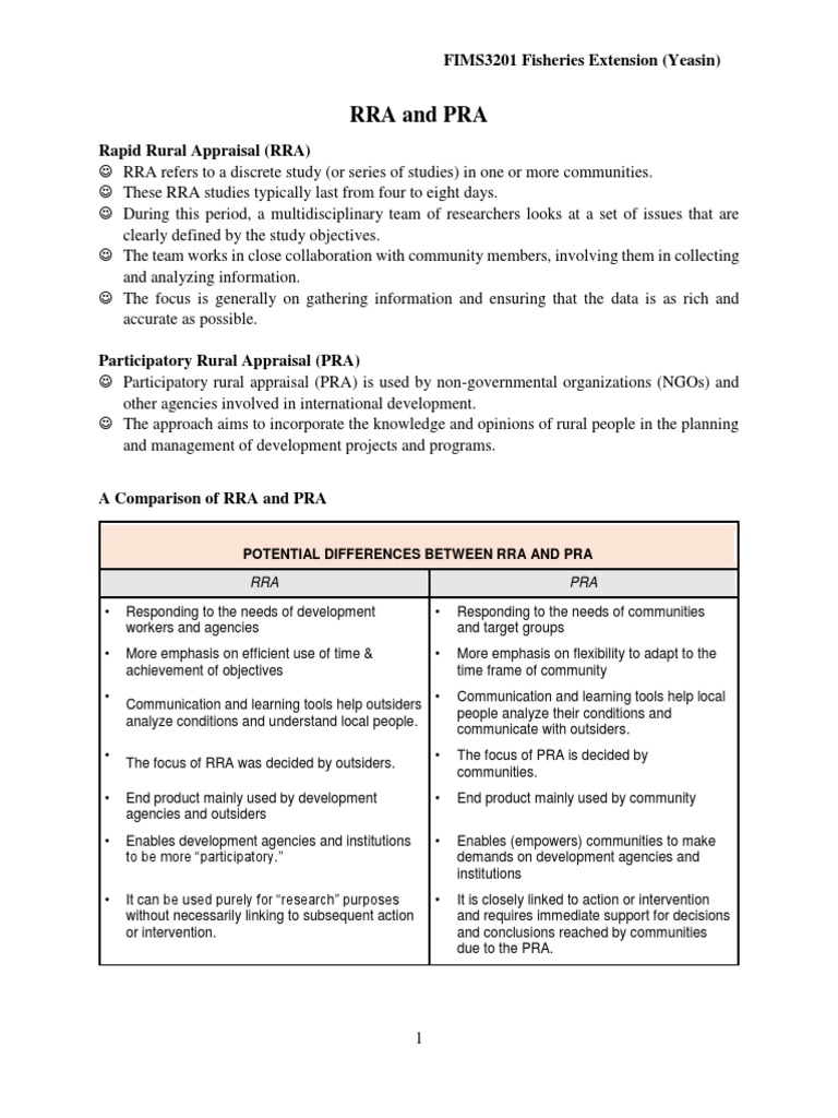 RRA and PRA | PDF | Cognition