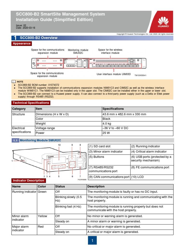 SCC800-B2 SmartSite Management System Installation Guide (Simplified ...