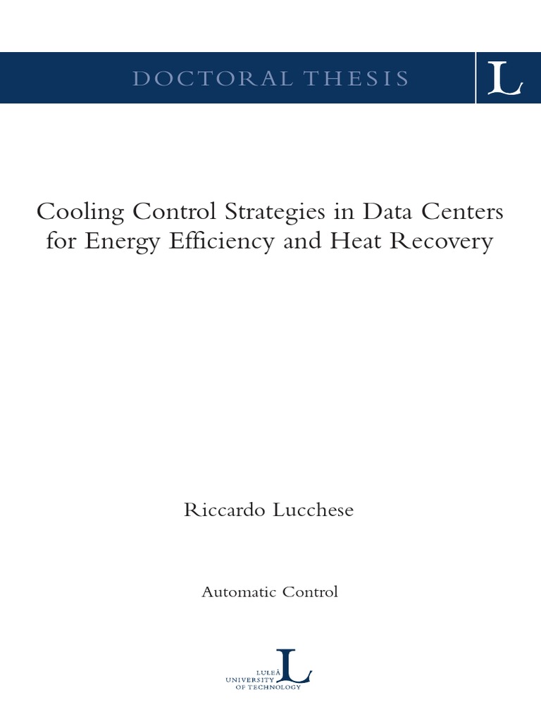 Cooling Control Strategies In Data Centers Pdf Data Center