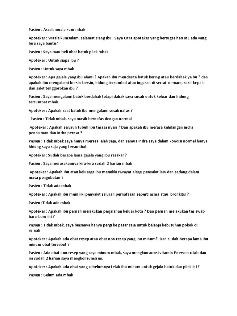 Dialog Batuk Pilek | PDF