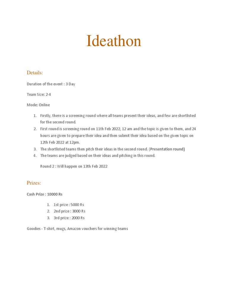Ideathon | PDF