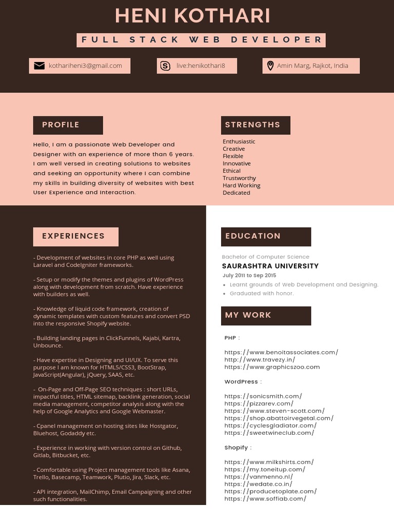 Full Stack Web Developer: Profile Strengths | PDF | Word Press ...