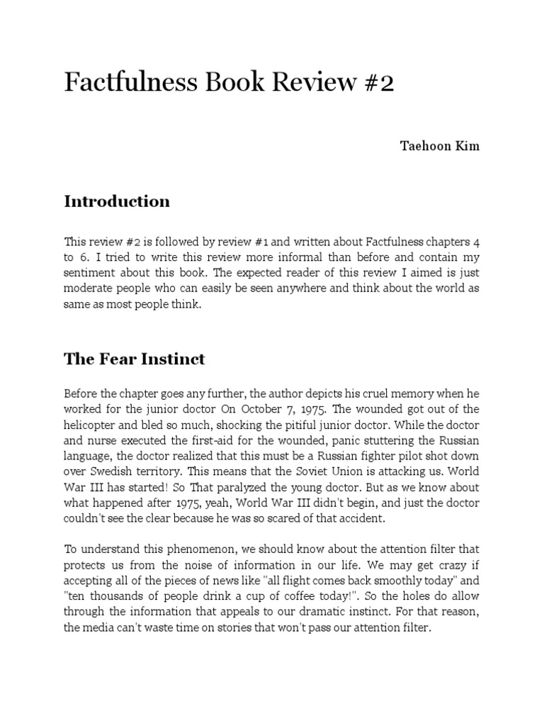 Factfulness Book Review #2: Taehoon Kim | PDF | Cognitive Science