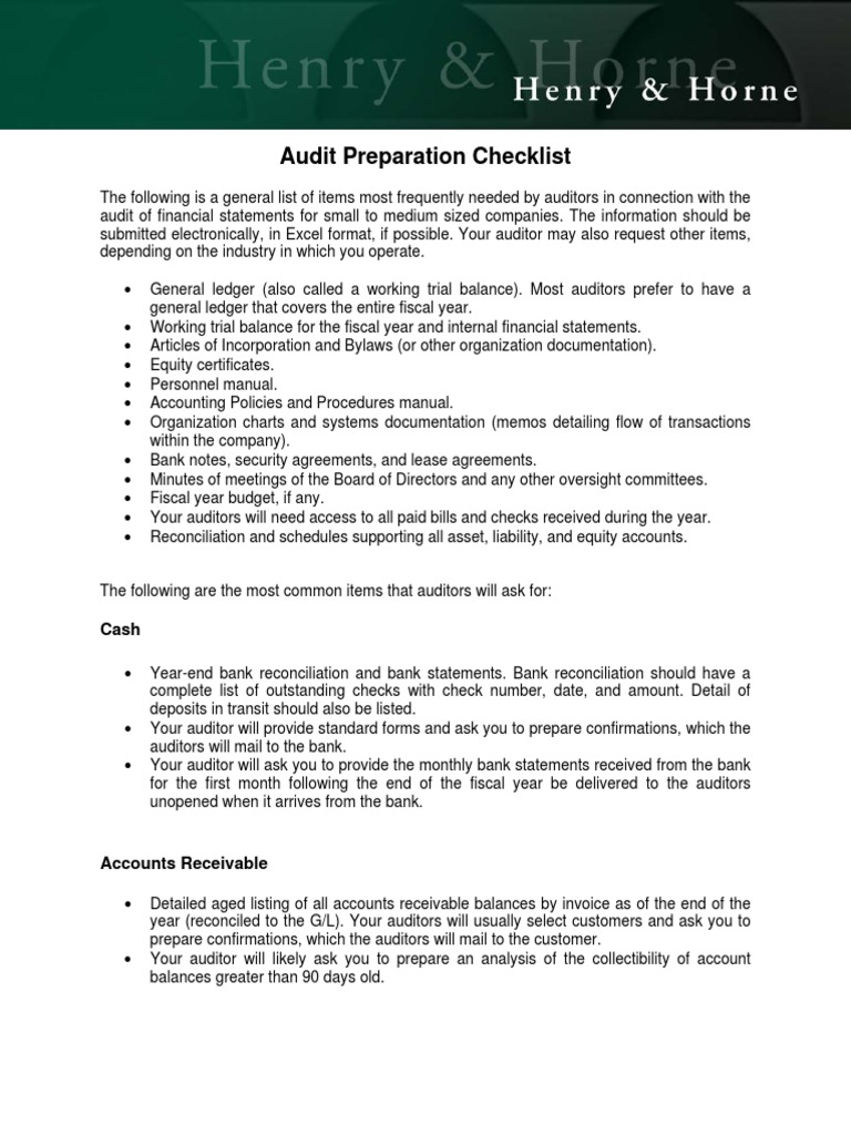 Audit Checklist | PDF | Audit | Banks