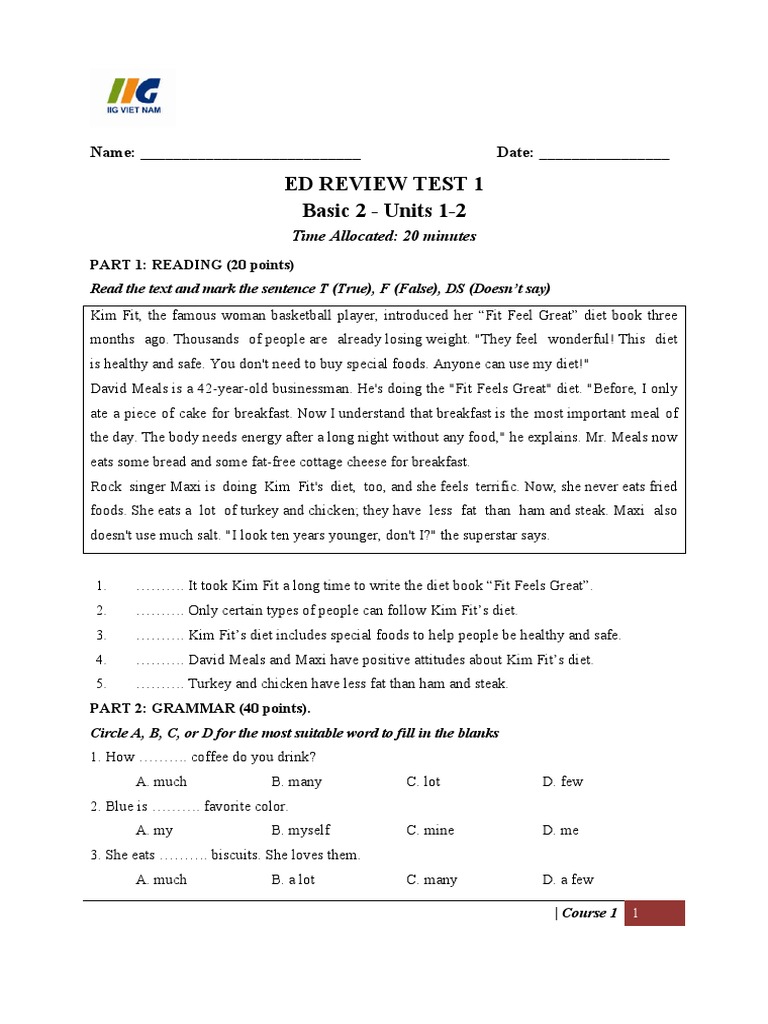 ED Review Test 1 | PDF | Food And Drink | Cuisine