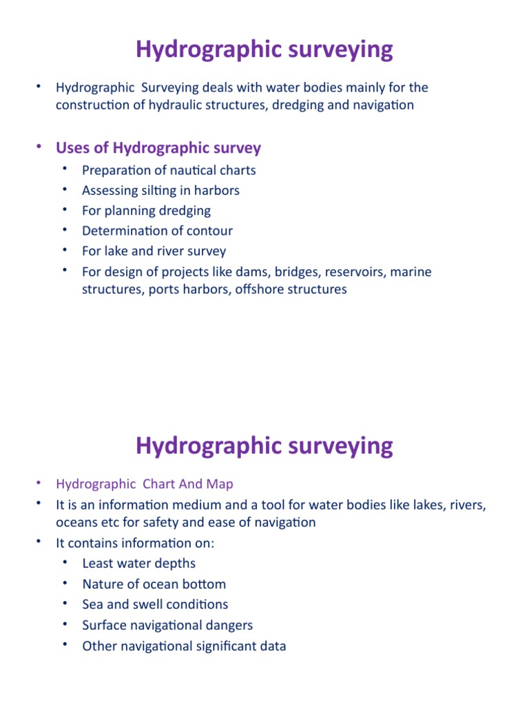 Hydrographic Surveying: - Uses of Hydrographic Survey | PDF | Hydrography | Tide
