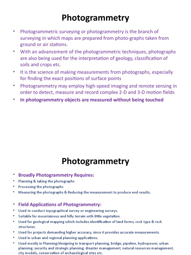 Lecture 04 Photogrammetry | PDF