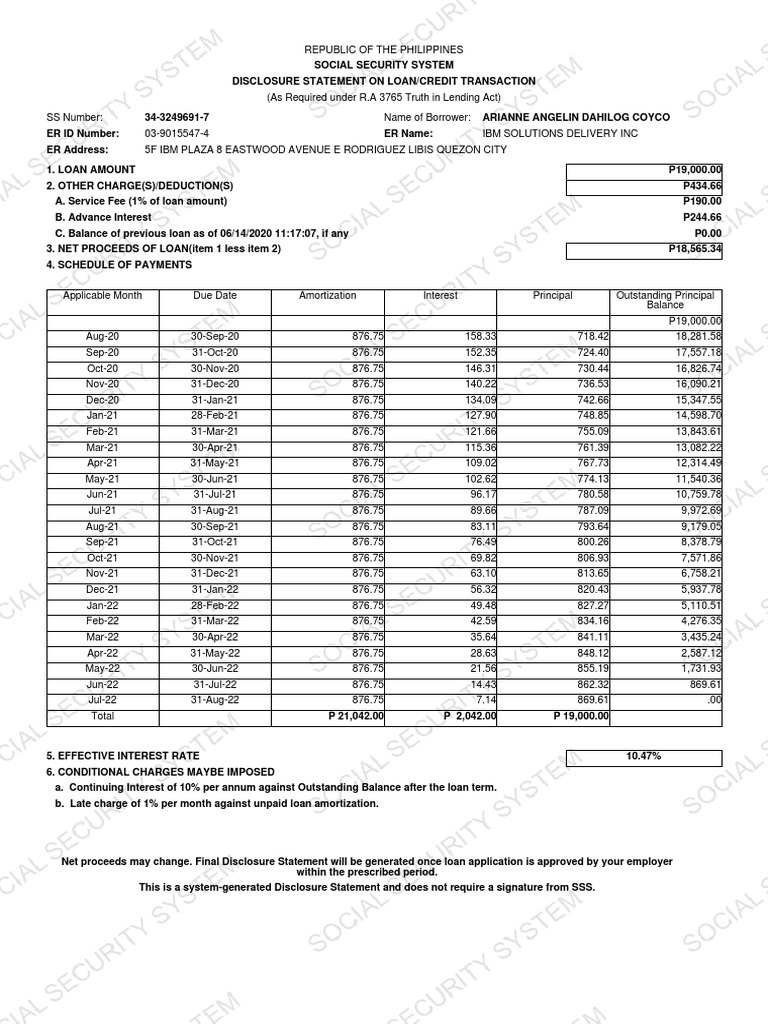 SSS Guide | PDF | Loans | Interest