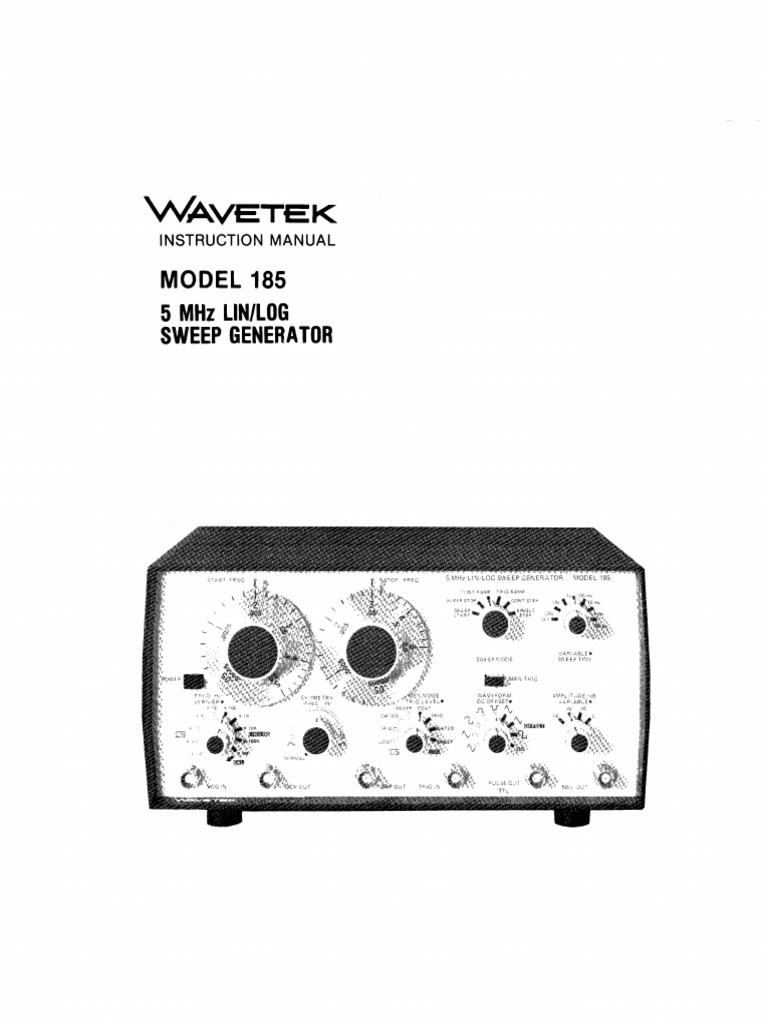 Wavetek Model 185 5MHz Lin - Log Sweep Generator | PDF