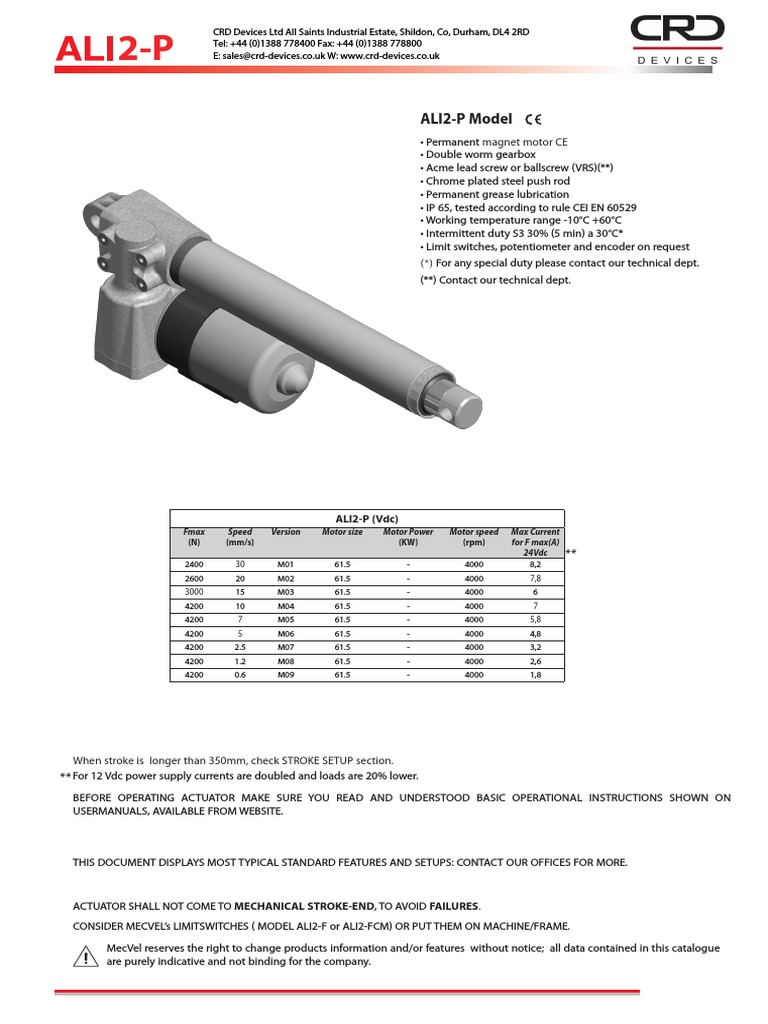 ALI2 P Data Sheet | Download Free PDF | Mechanical Engineering | Motor ...