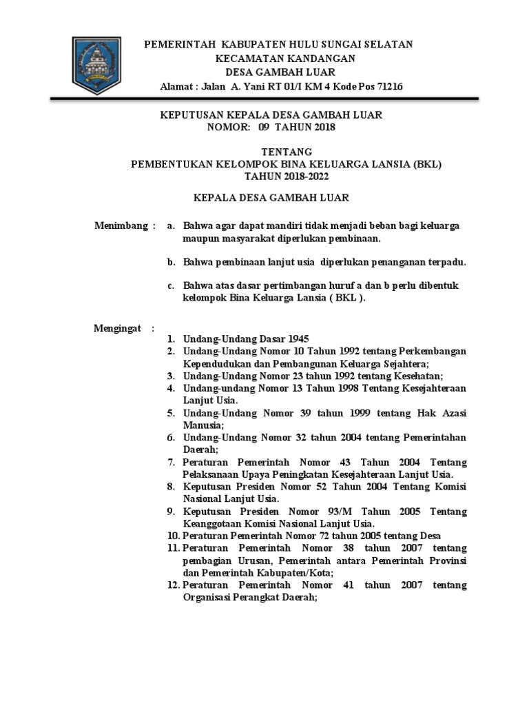 SK BKL | PDF | Hukum