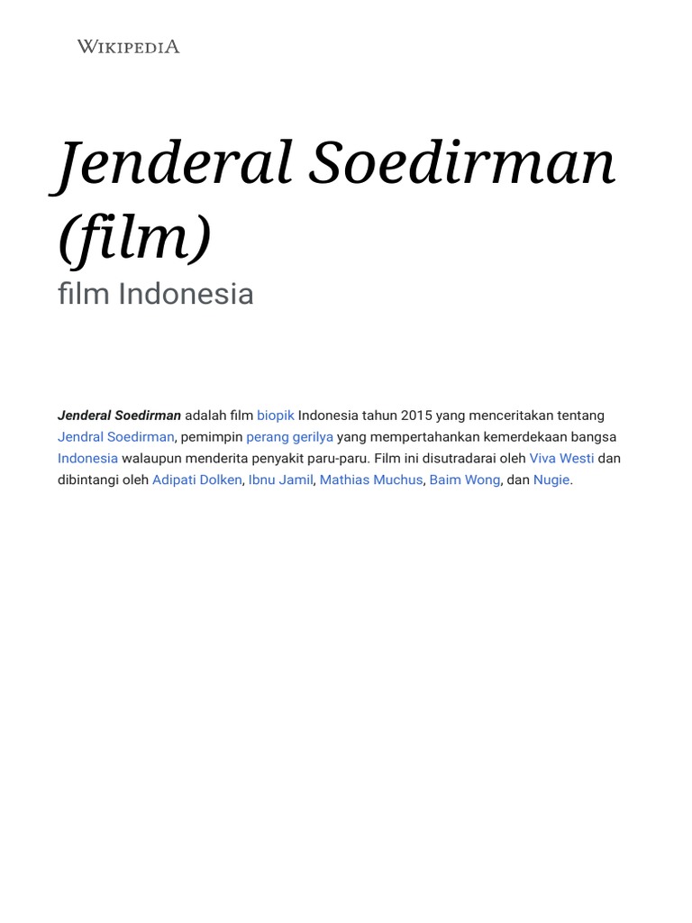 Jenderal Soedirman (Film) - Wikipedia Bahasa Indonesia, Ensiklopedia ...