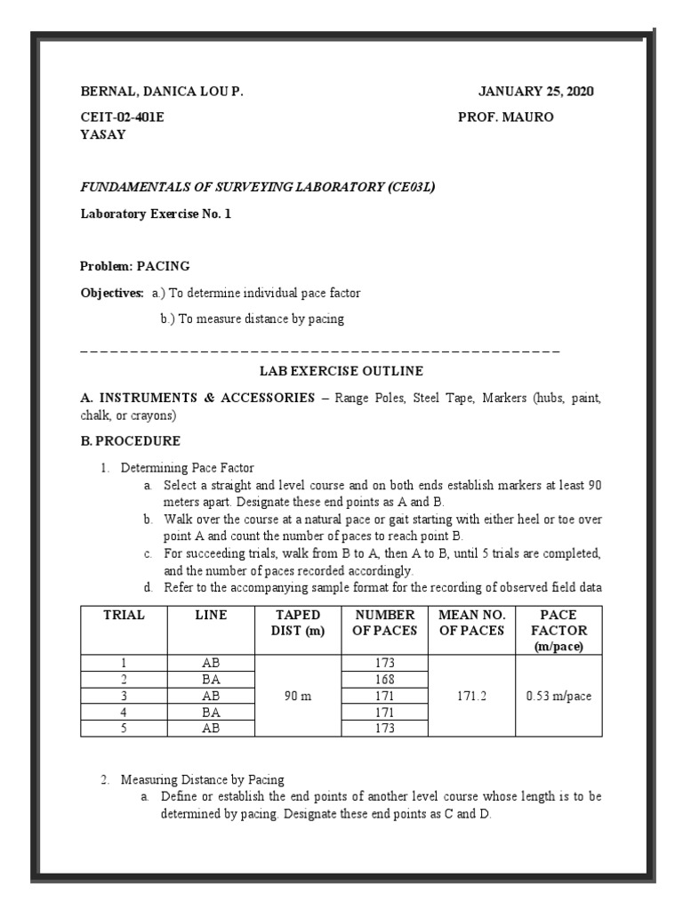 Determining Individual Pace Factor and Measuring Distance Through ...