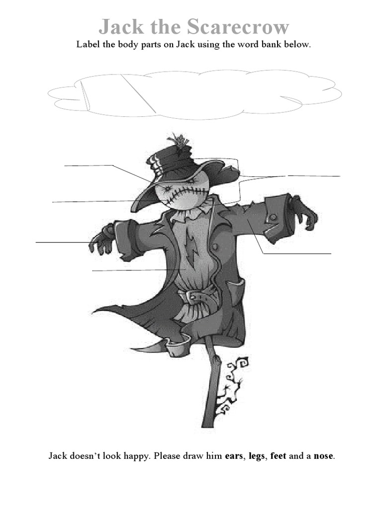 Scarecrow Autumn Handout Fun Activities Games Colours Body Parts | PDF ...