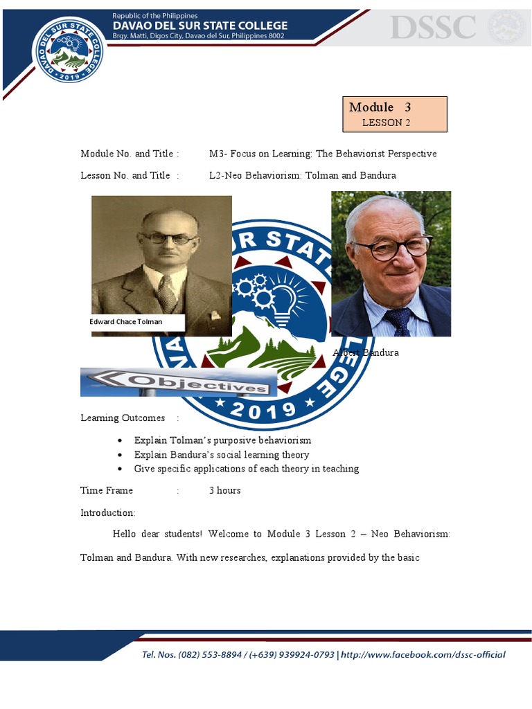 Facilitating Learning Module 3 Lesson 2 | PDF | Behaviorism | Learning